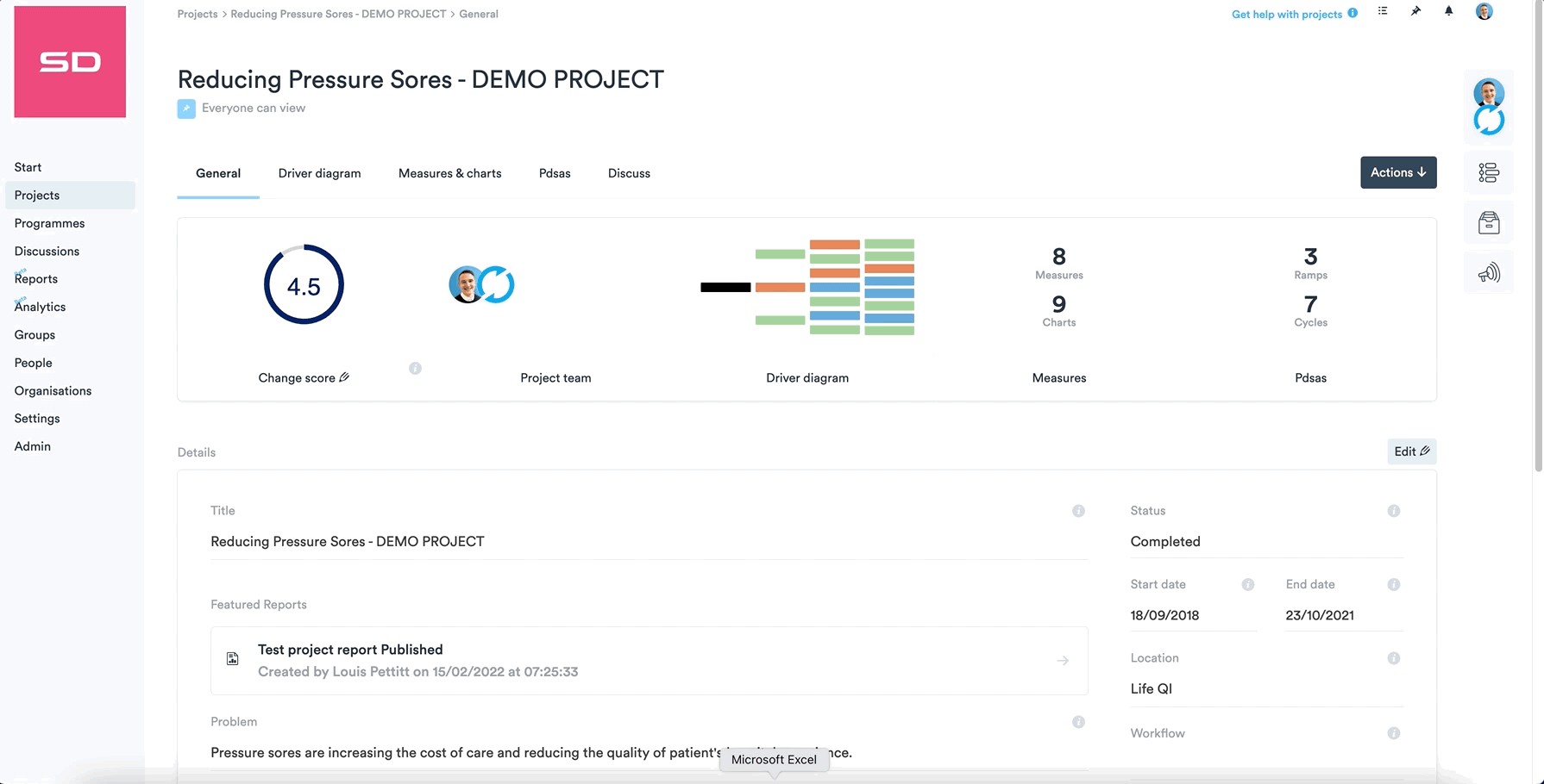 Exporting chart data into a spreadsheet